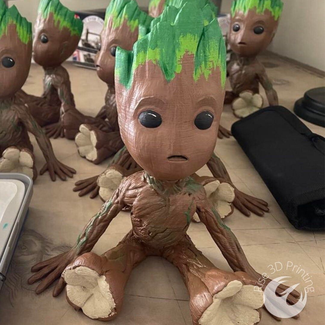 Adorable Baby Groot Mini Flower Planter: Handcrafted with 3D Printing ...